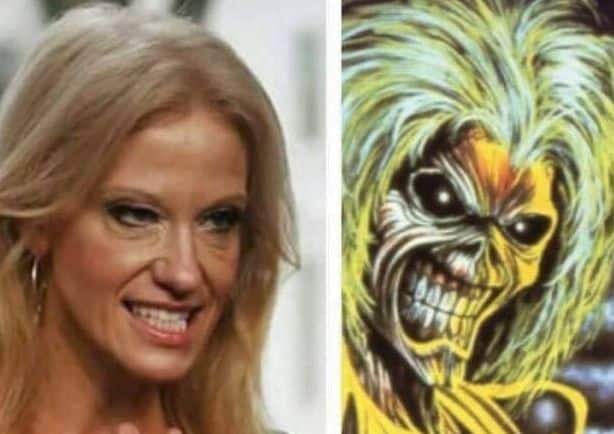 Kellyanne Conway Gets Compared To Iron Maiden Mascot Kellyanne Conway Gets Compared To Iron Maiden Mascot